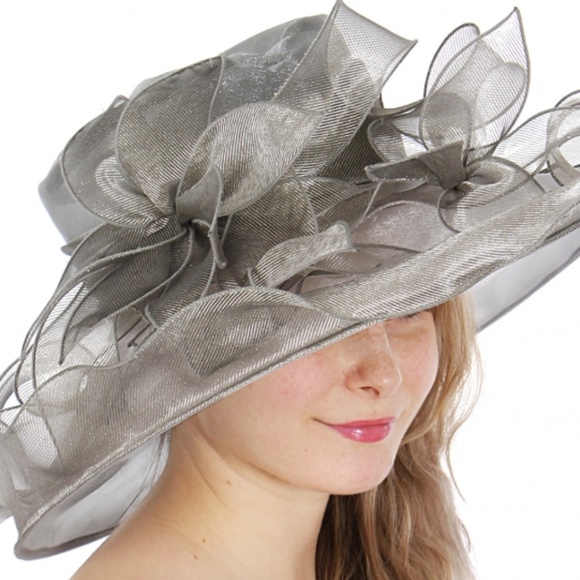 Accessories | Ladies Beautiful Gray Organza Sunday Best Hat | Poshmark